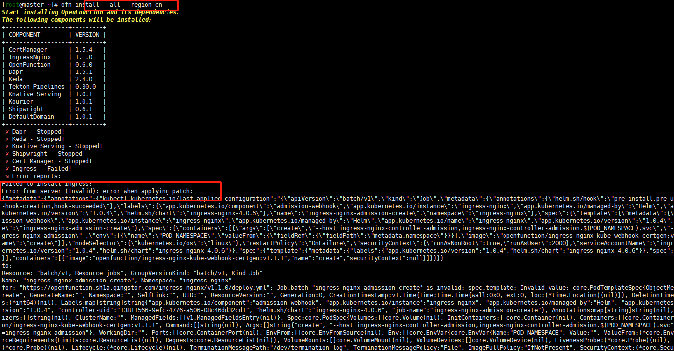 install failed,can not install in China. · Issue #10 · OpenFunction/charts · GitHub