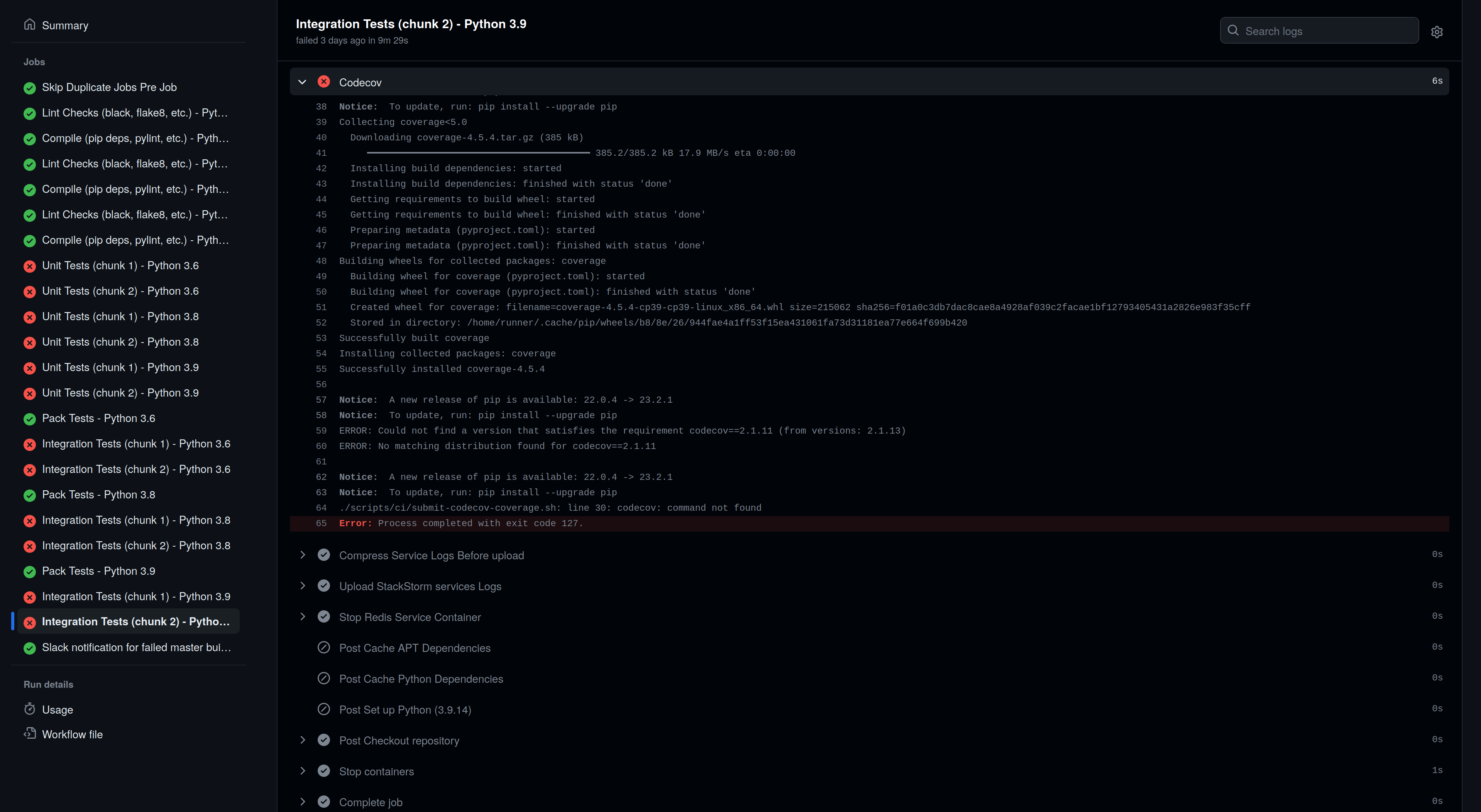 Fix Ci Unit Tests Failing · Issue 6035 · Stackstorm St2 · Github