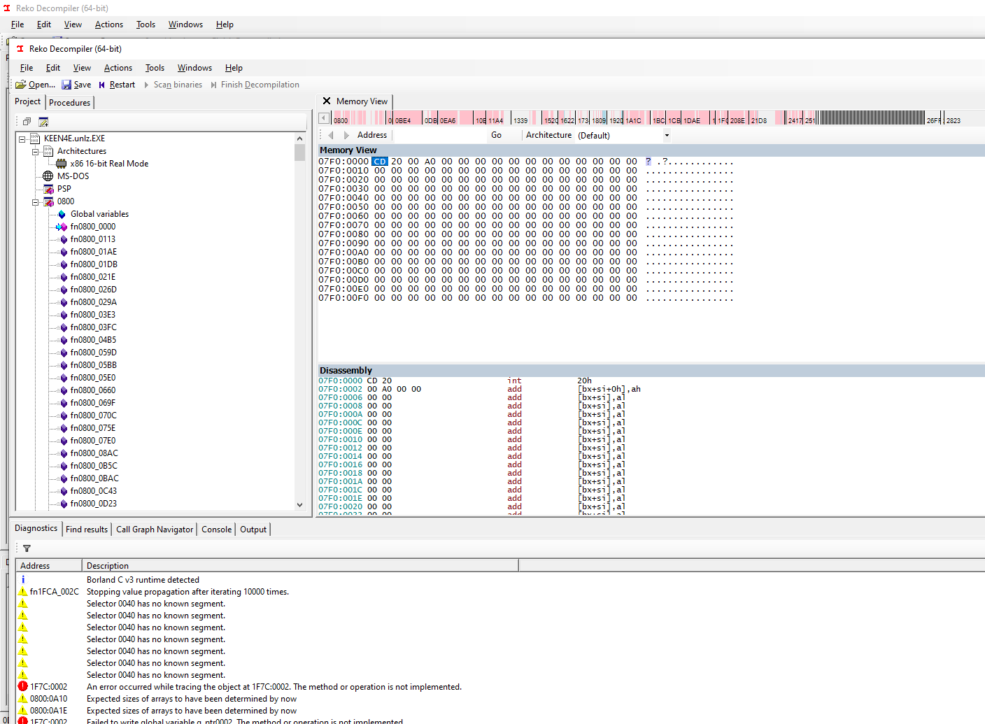 Attempting to decompile DOS Commander Keen 4 · Issue #1287 · uxmal/reko ...