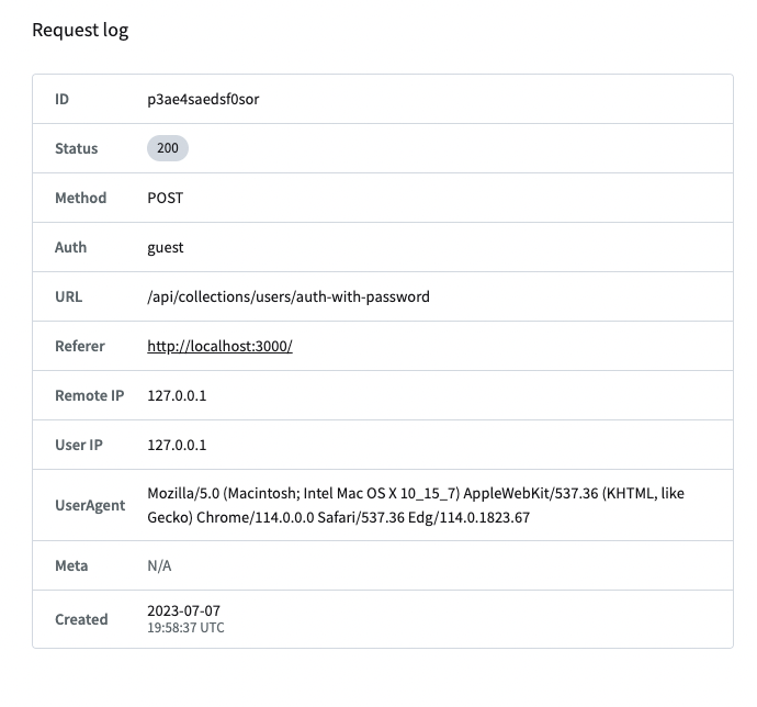 feature request: add response time in the request log section · Issue #2875 · pocketbase ...