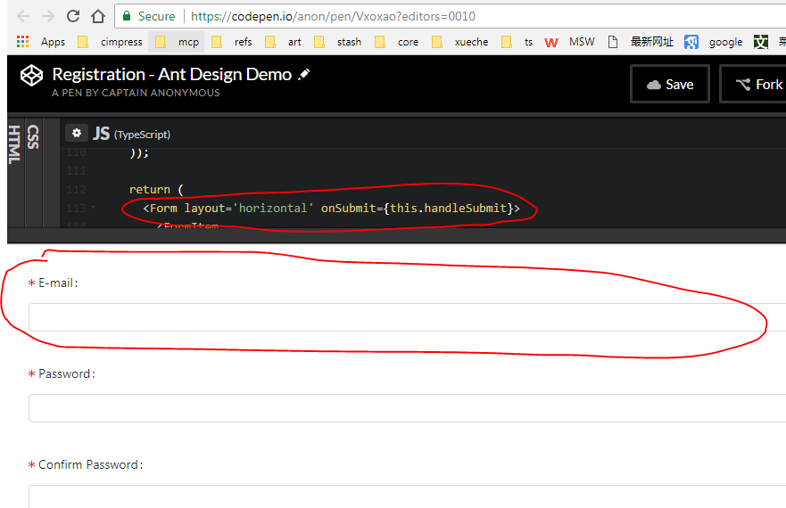 form can't set horizontal within a modal · Issue #10664 · ant-design ...