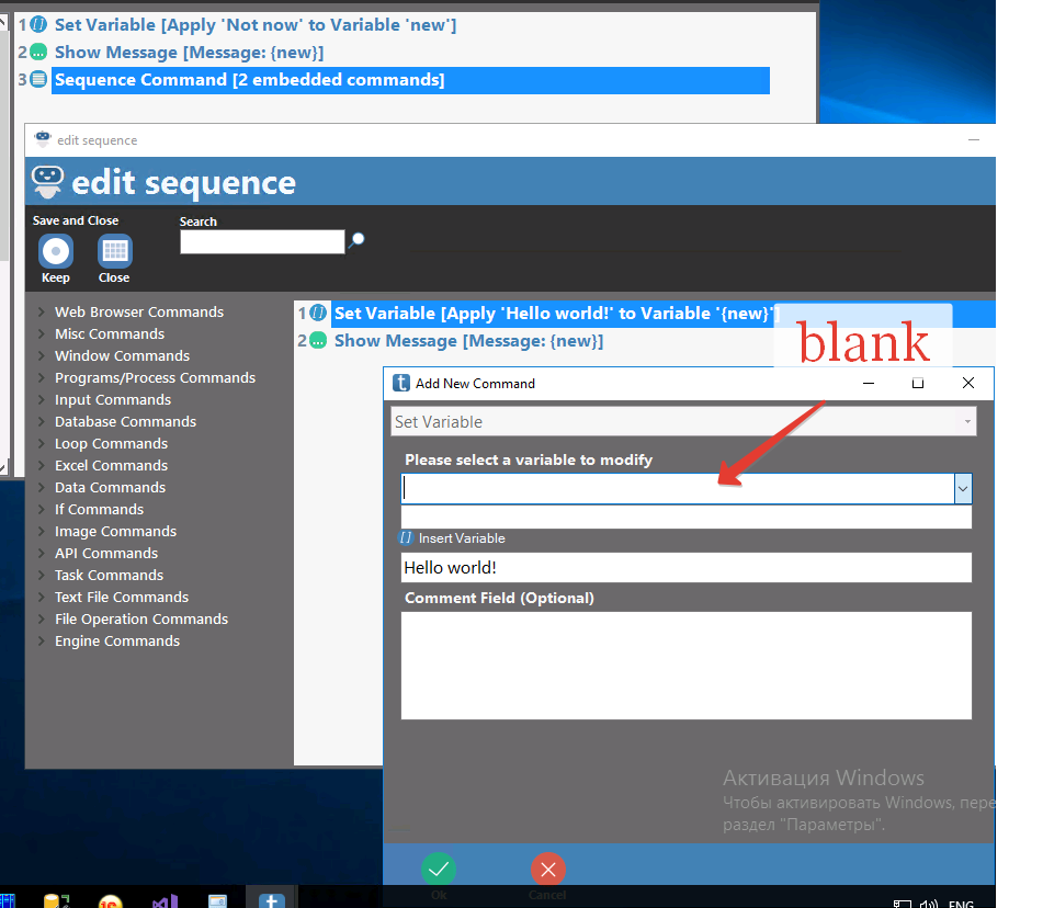 DropDown list of variables in Sequence Command · Issue #77 · saucepleez/taskt · GitHub
