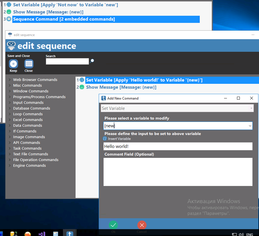DropDown list of variables in Sequence Command · Issue #77 · saucepleez/taskt · GitHub