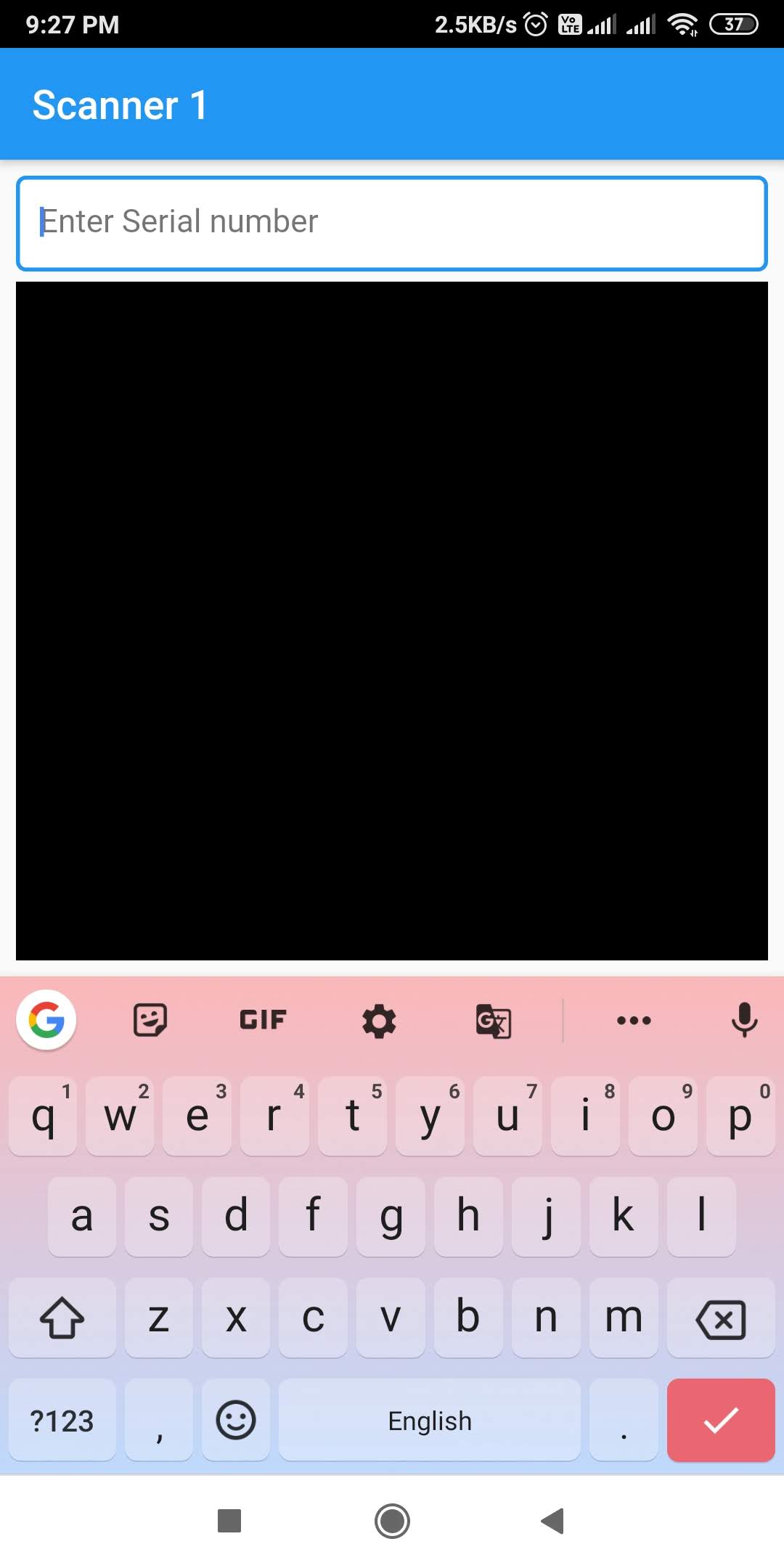 scan area become black when cursor placed in textfield and scan does ...