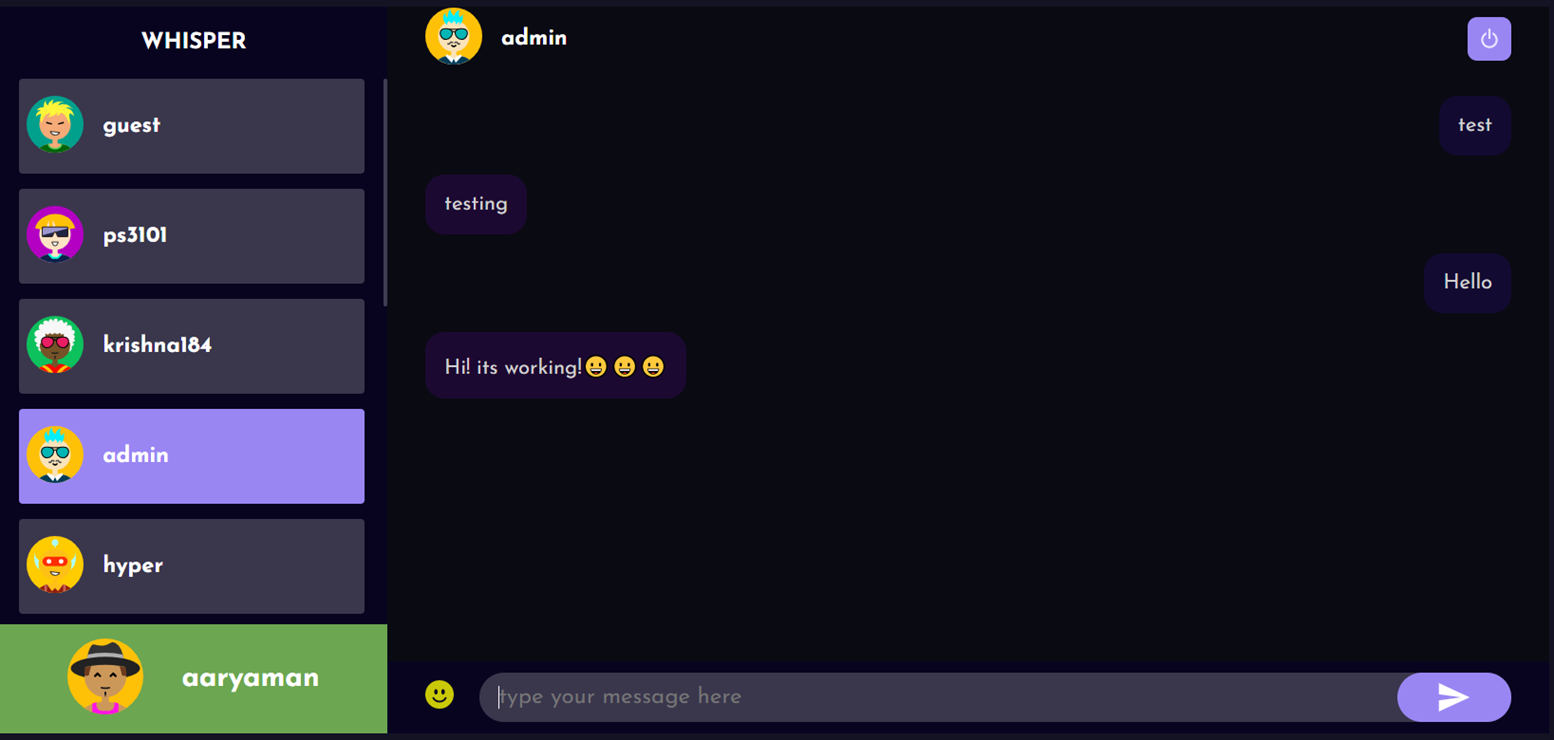 GitHub - SHADOW04985/WHISPER-chat-app: A Simple chatting app