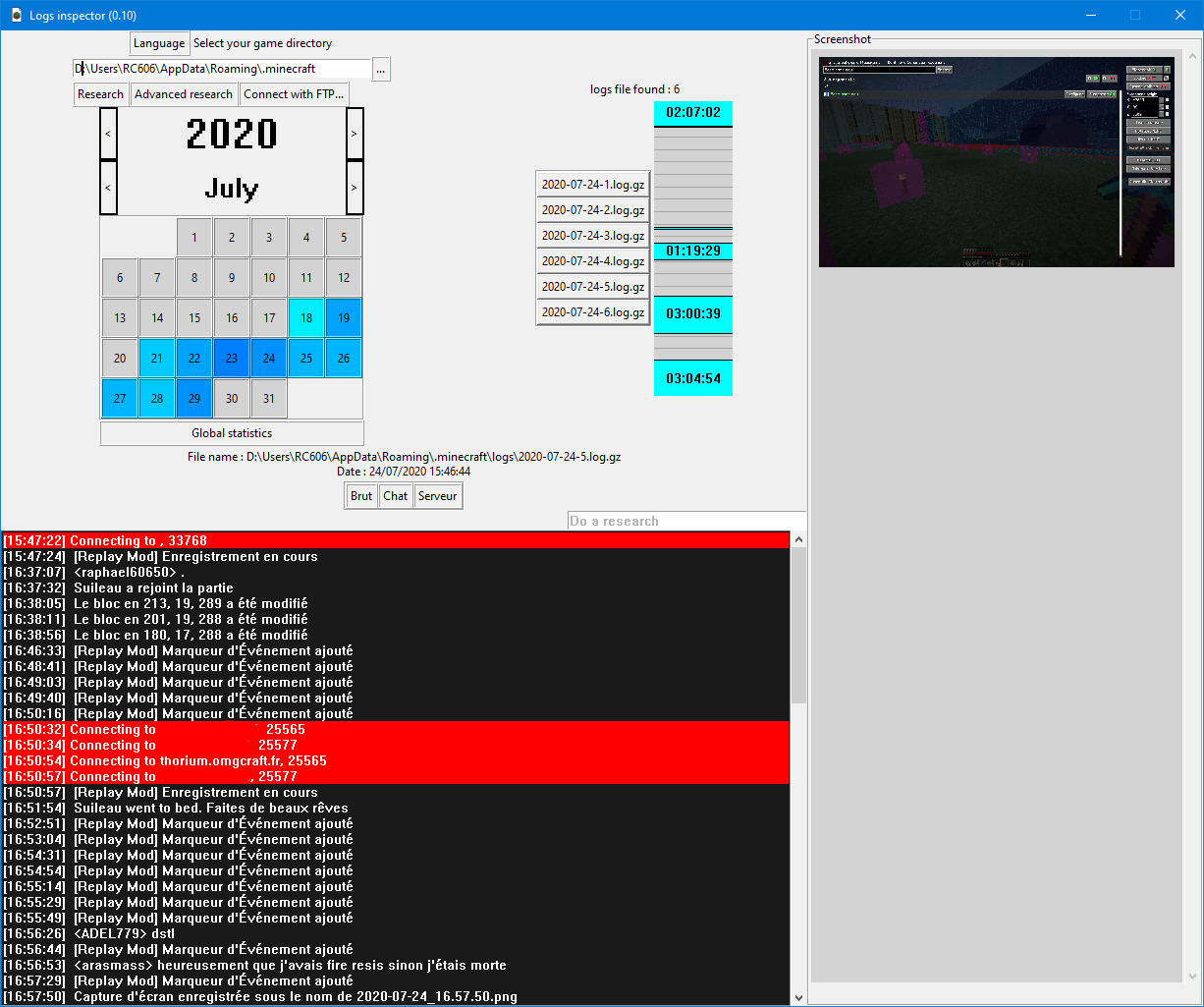 MC Log Viewer : An application to sort your Minecraft games - Offtopic ...