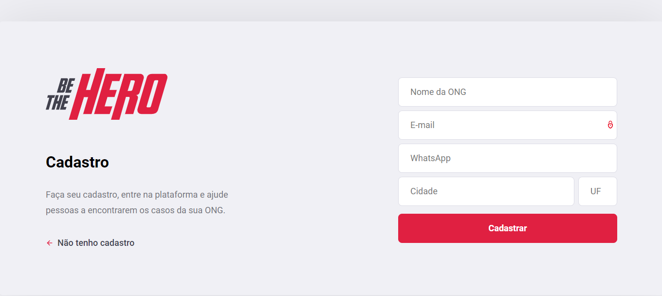 GitHub - CaioSilvaSilva/be-the-hero-app: Front-end project developed at ...