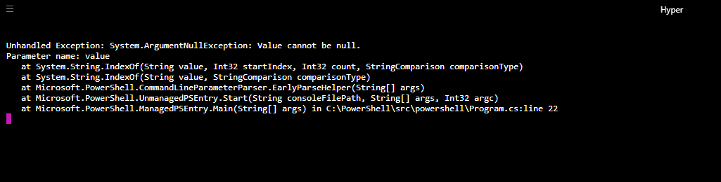 Powershell causes ArgumentNullException during Hyper startup · Issue ...