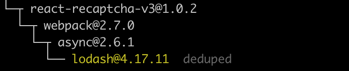 Why does react-recaptcha-v3 includes webpack@2.7.0 as direct dependency ... Why does react-recaptcha-v3 includes webpack@2.7.0 as direct dependency ...
