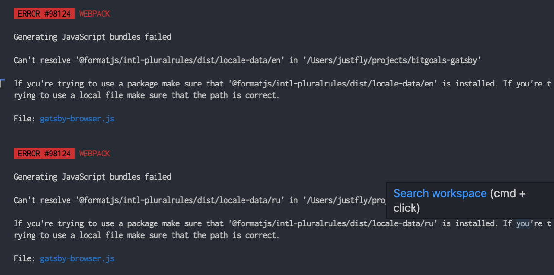 [ Formatjs Intl Relativetimeformat 6 0 1} Can T Resolve Formatjs Intl Pluralrules Dist Locale