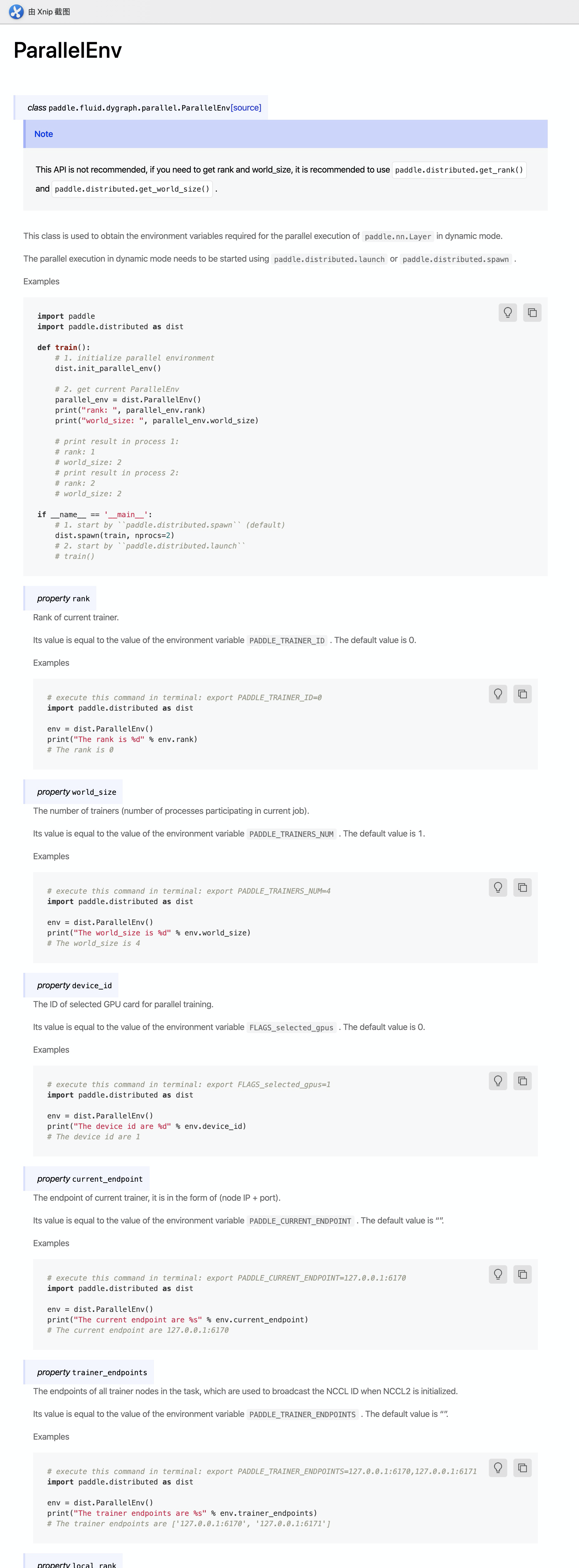 Polish api Program/CompiledProgram/ParallelEnv doc & code example by chenwhql · Pull Request ...