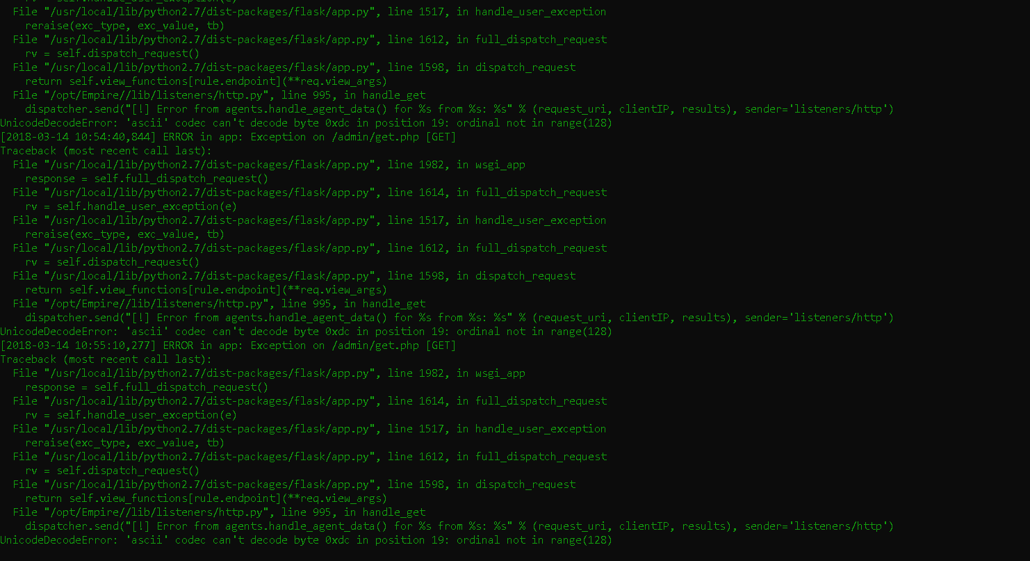 Agent/Empire server unable to handle non-ascii characters · Issue #542 · EmpireProject/Empire ...