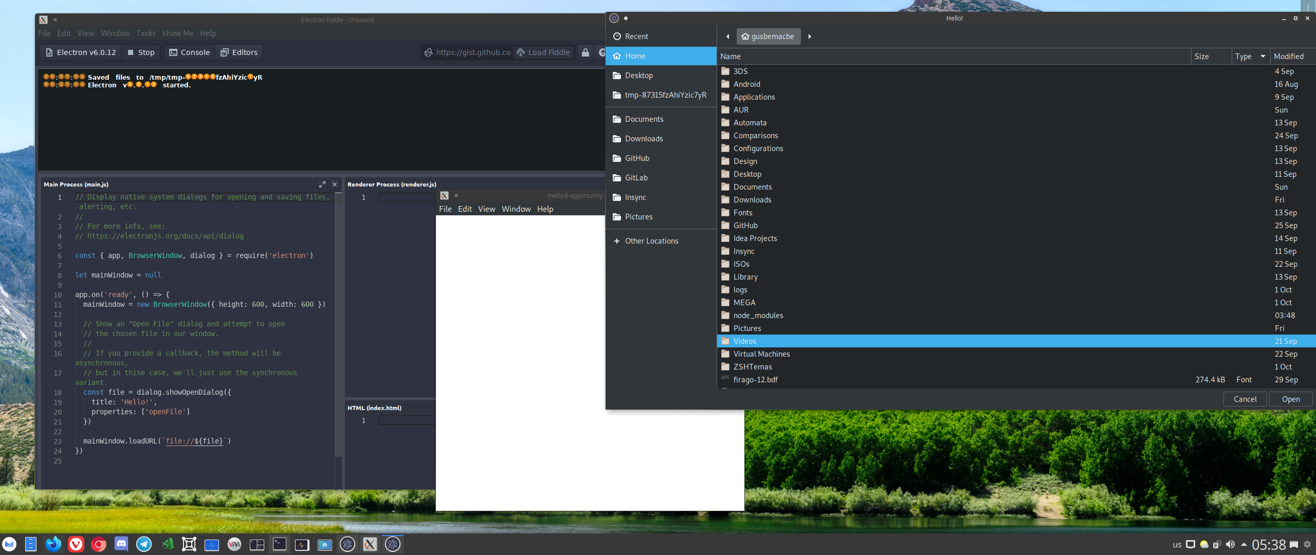 Electron 6, 7 and 8 does not open the KDE dialog instead · Issue #20516 · electron/electron · GitHub