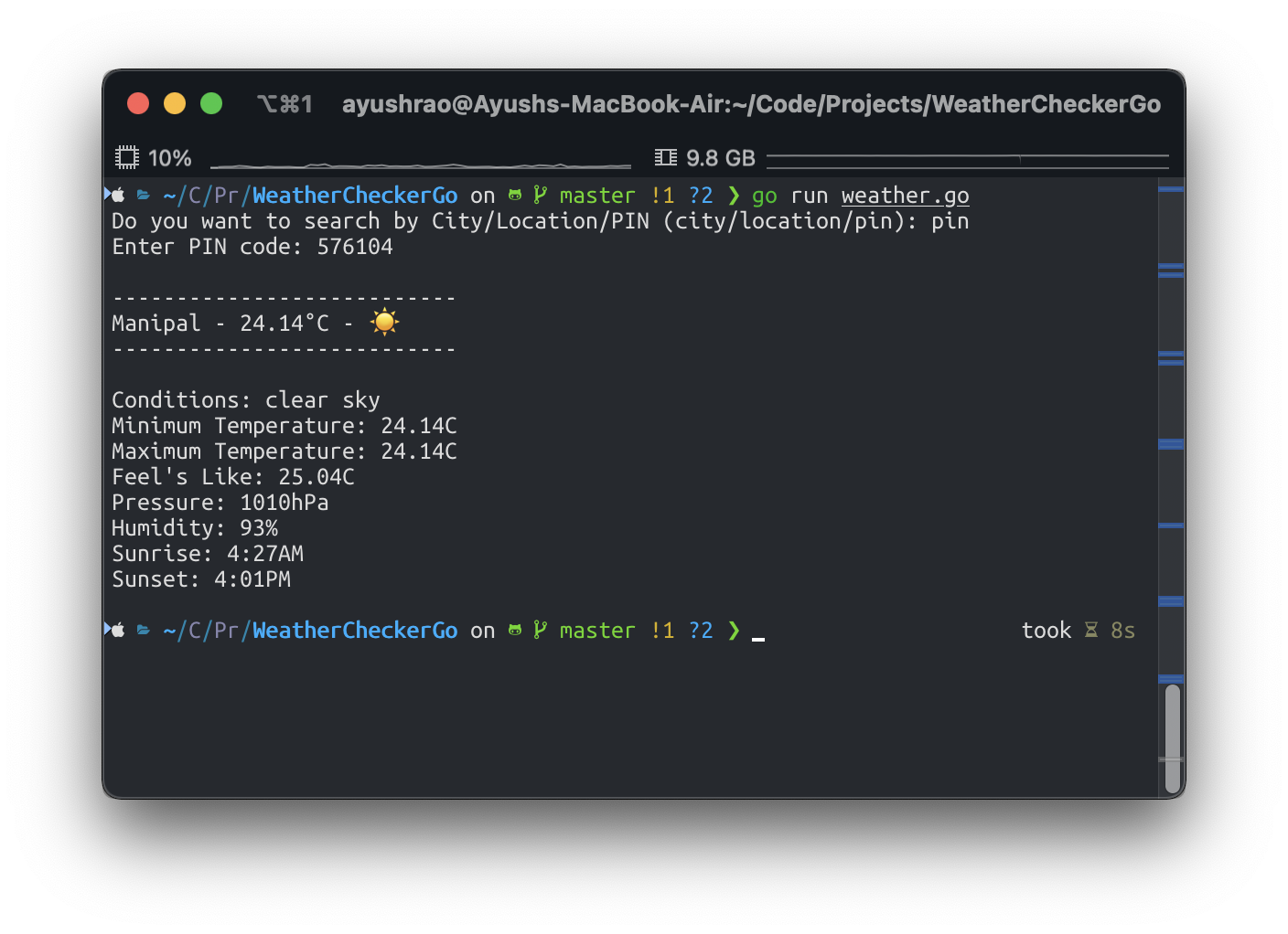 GitHub - raocodes/Weather-Checker-Go: A simple CLI app to check the ...