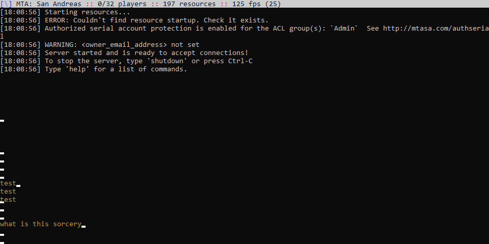 Console cursor sometimes appears at the end of the line when pressing enter in server console ...