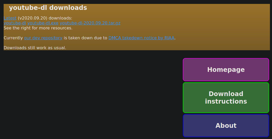 [Broken Website] https://youtube-dl.org · Issue #3923 · darkreader/darkreader · GitHub