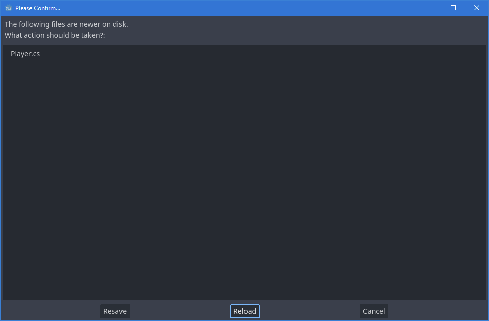 problems with "files newer on disk" dialog · Issue #67452 · godotengine/godot · GitHub