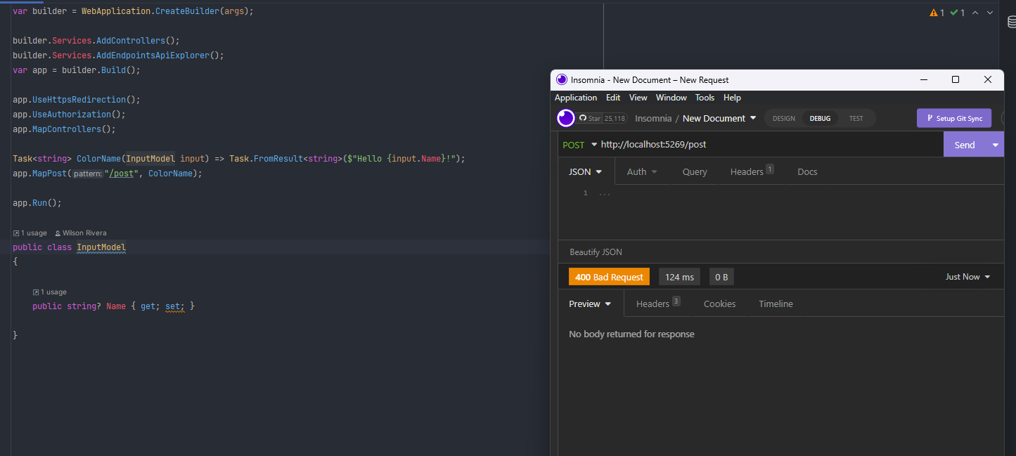 Sending A Request With Empty Body To An Endpoint With A Filter Returns The `task` Result On The