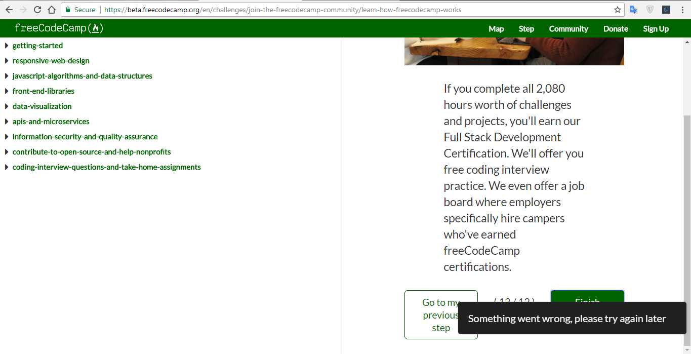 [beta] cannot use/navigate to any challenge. · Issue #16129 · freeCodeCamp/freeCodeCamp · GitHub