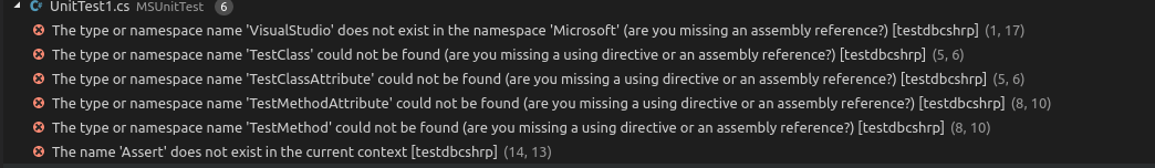 Mstest Unittest File Has Error Marks On Testclass And Method · Issue 2083 · Dotnetvscode 9464