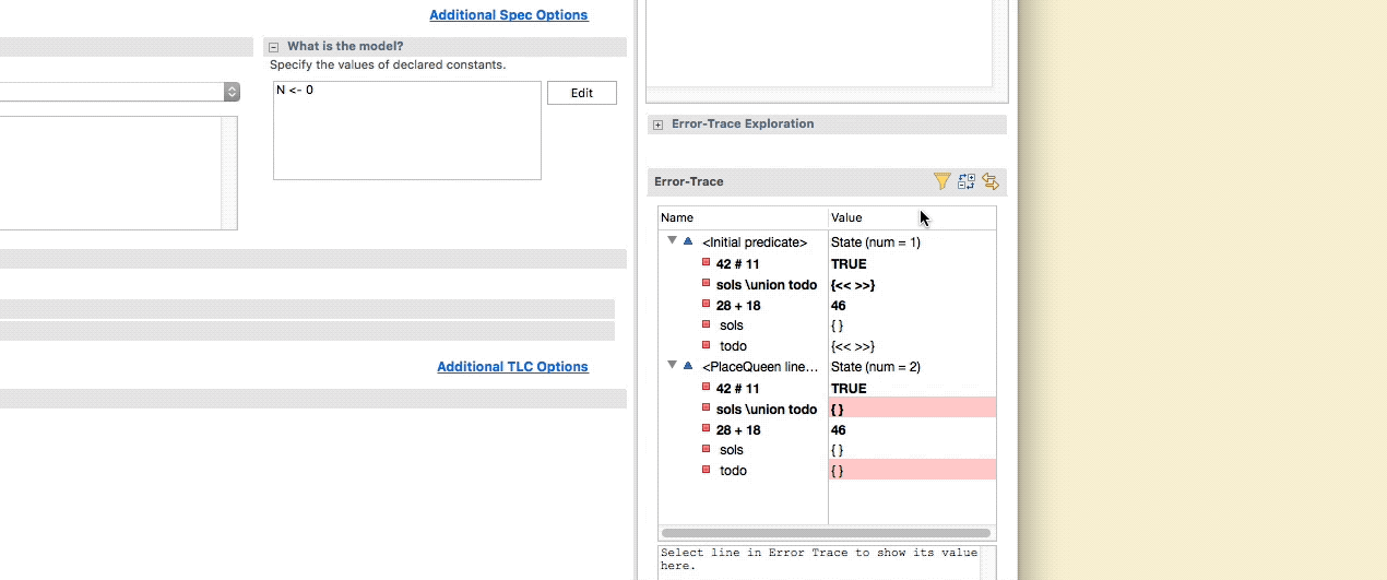 Implement filtering of the error-trace in the TLC Error View · Issue #274 · tlaplus/tlaplus · GitHub