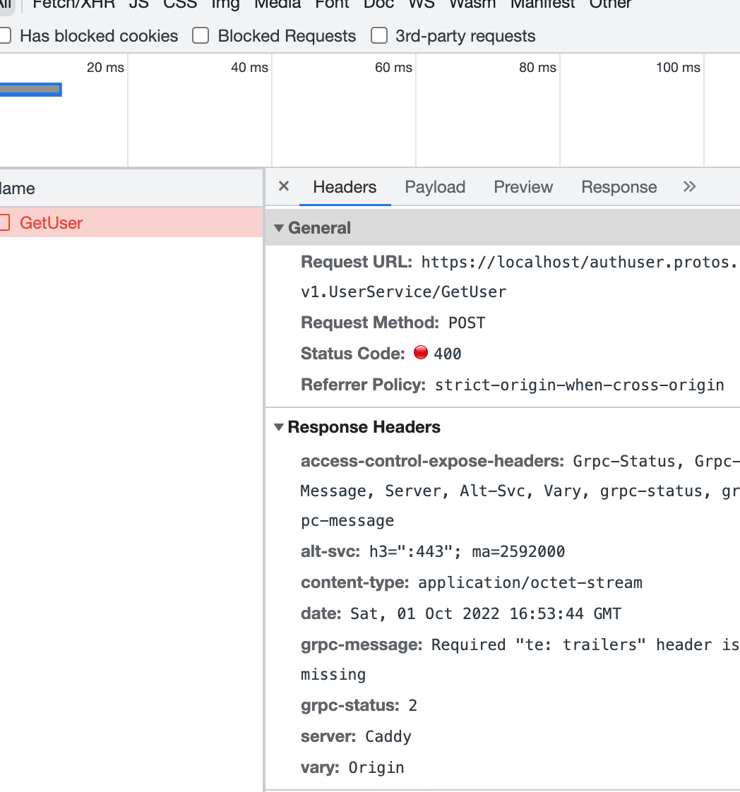 Required "te: trailers" header is missing · Issue #4 · mholt/caddy-grpc-web · GitHub