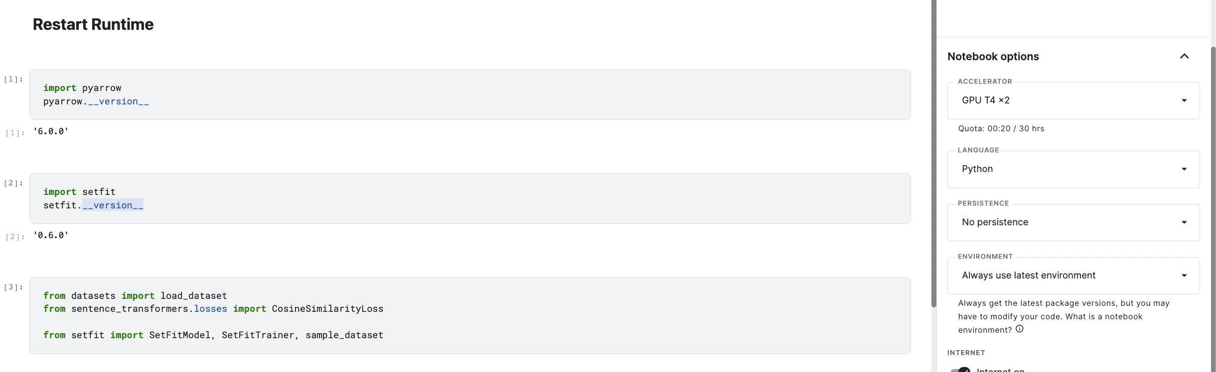Unable to install setfit in Kaggle Notebook · Issue #294 · huggingface/setfit · GitHub