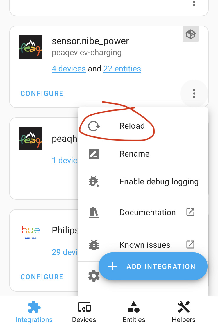 Reload integration without having to restart Home Assistant · Issue #207 · elden1337/hass-peaq ...