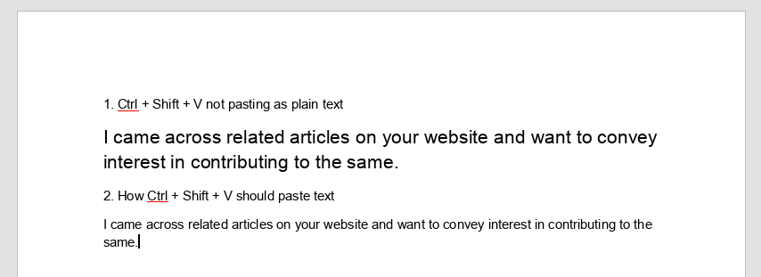 Paste As Plain Text Not Working With Expected Shortcut Ctrl Shift V · Issue 165