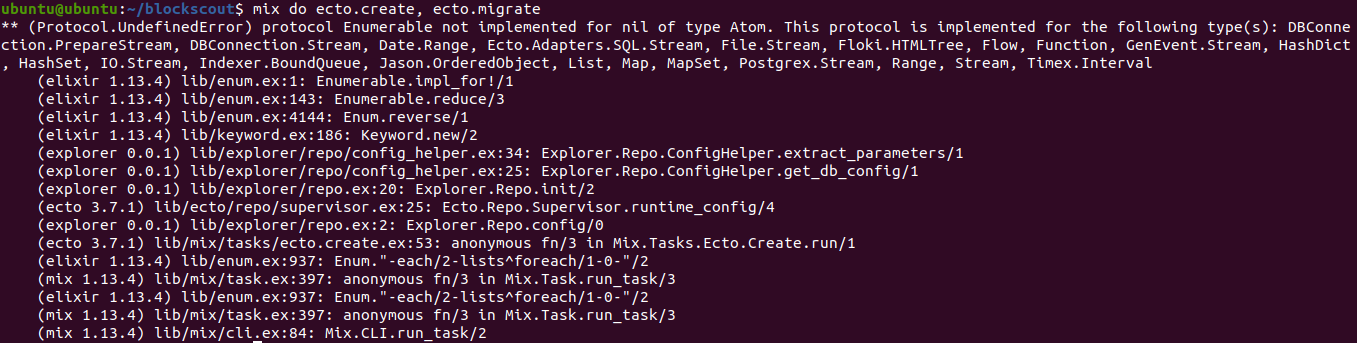 Database error on installation "This protocol is implemented for the following type(s ...