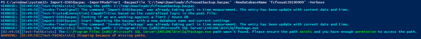 Enhancement: Import-D365Bacpac new parameter -EnableDiagnostic · Issue ...