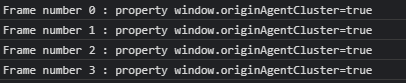 window.OriginAgentCluster is true, but there is no isolation between main page and iFrame ...