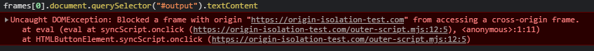 window.OriginAgentCluster is true, but there is no isolation between main page and iFrame ...