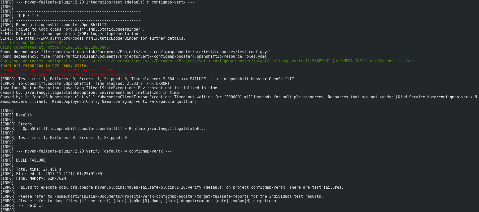 ConfigMap booster - RoleBinding is not created properly before the ...