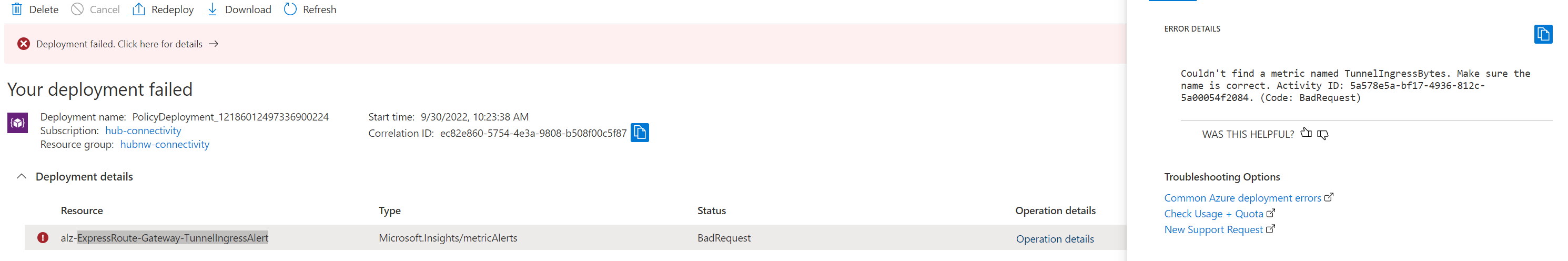 ExpressRoute-Gateway-TunnelIngressAlert fails · Issue #12 · Azure/alz-monitor · GitHub