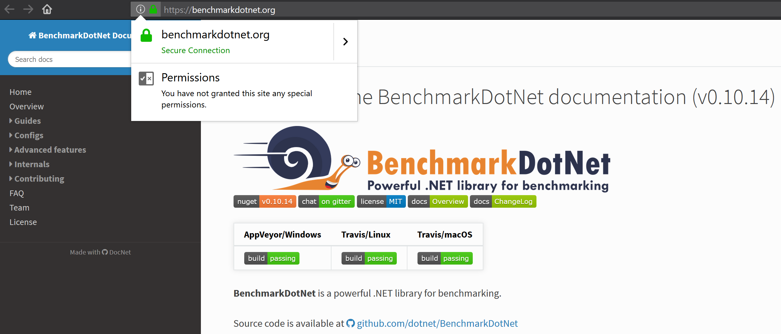 Broken HTTPS on site · Issue #484 · dotnet/BenchmarkDotNet · GitHub