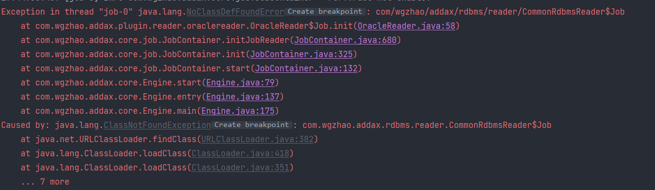 [oracleReader] java.lang.NoClassDefFoundError: CommonRdbmsReader#Job · Issue #357 · wgzhao/Addax ...