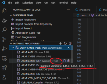 Specify version for Open-CMSIS-Pack · Issue #20 · nxp-mcuxpresso/vscode-for-mcux · GitHub
