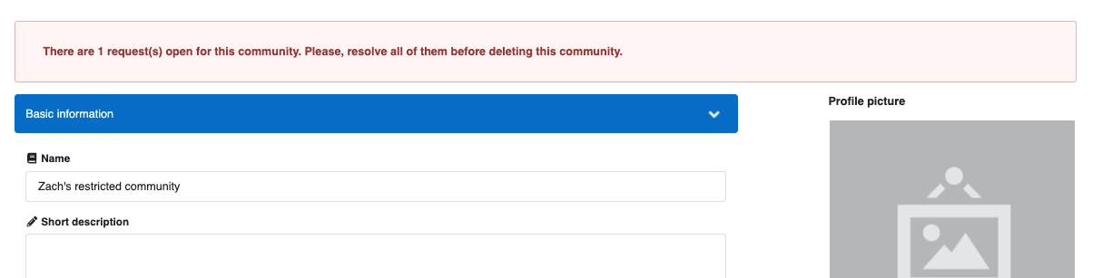 community: rework community deletion modal and error handling · Issue #929 · inveniosoftware ...