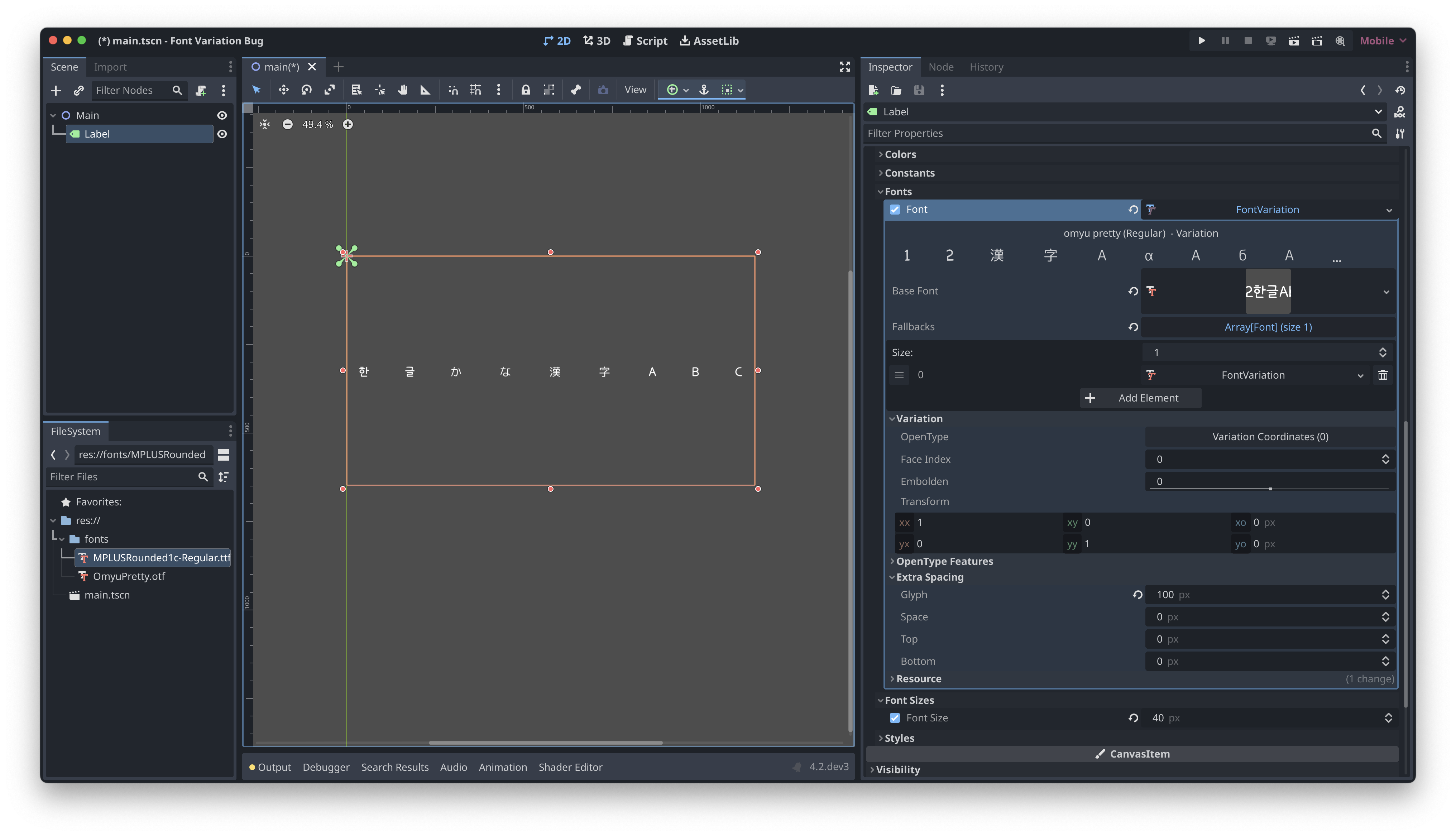 Extra Spacing In A Nested Fontvariation Does Not Work · Issue 80907 · Godotengine Godot · Github