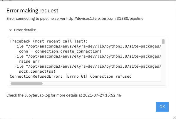 Run pipeline: unexpected end of JSON input · Issue #1929 · elyra-ai/elyra · GitHub