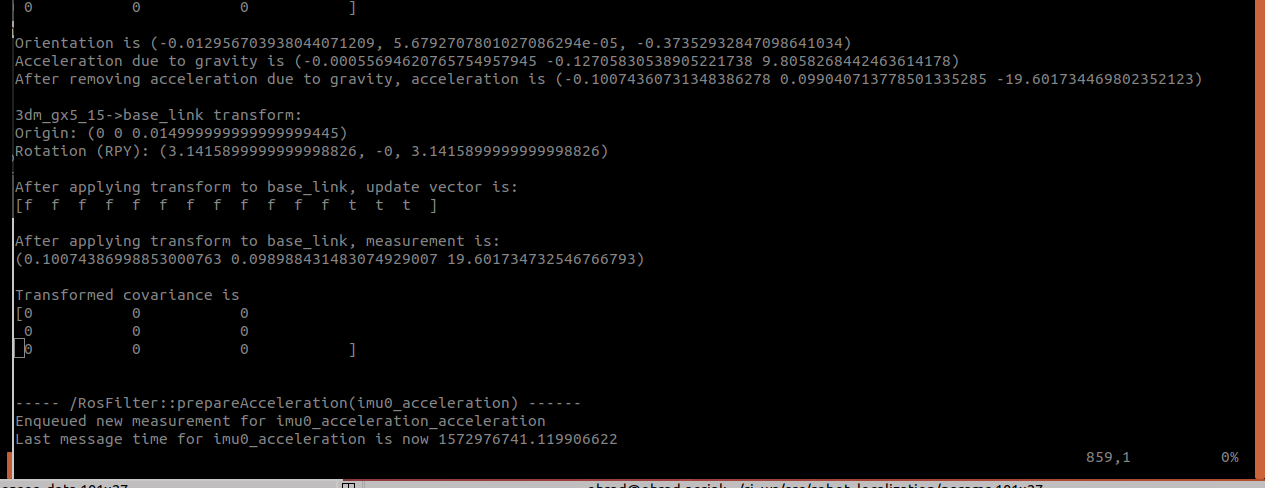 Removal of gravity and imu transformation · Issue #501 · cra-ros-pkg/robot_localization · GitHub