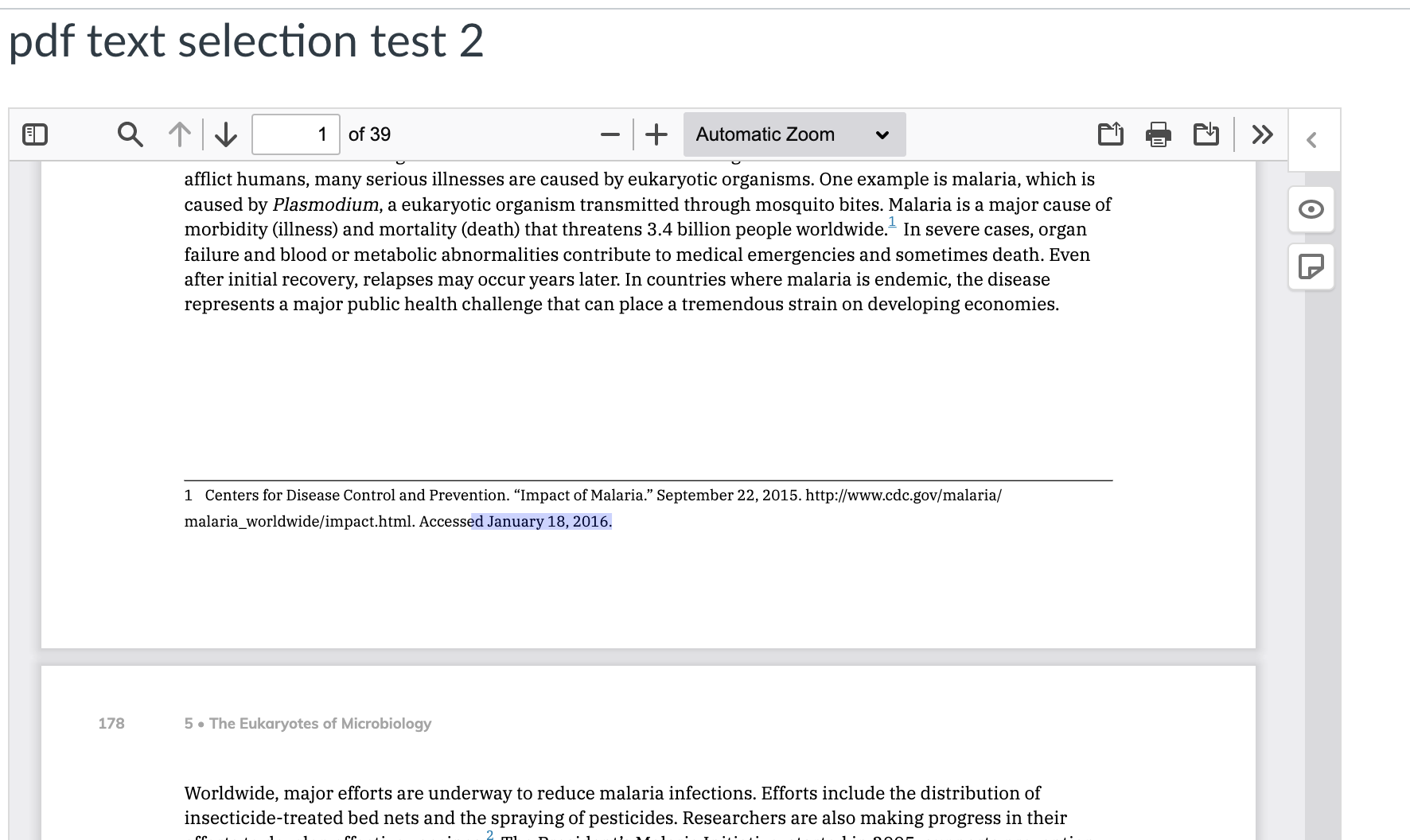 In certain PDFs: Selecting text including the last character of a page doesn't allow annotation ...