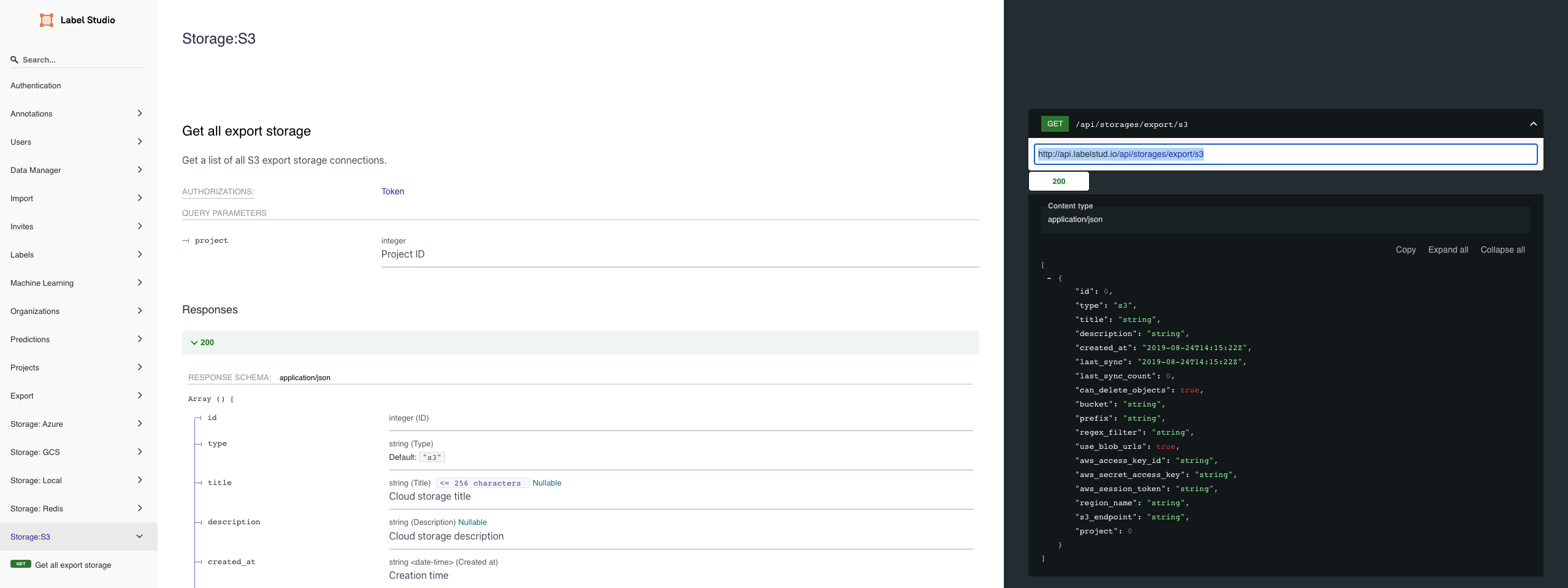 REST API docs seem to be out-of-date · Issue #3112 · HumanSignal/label-studio · GitHub