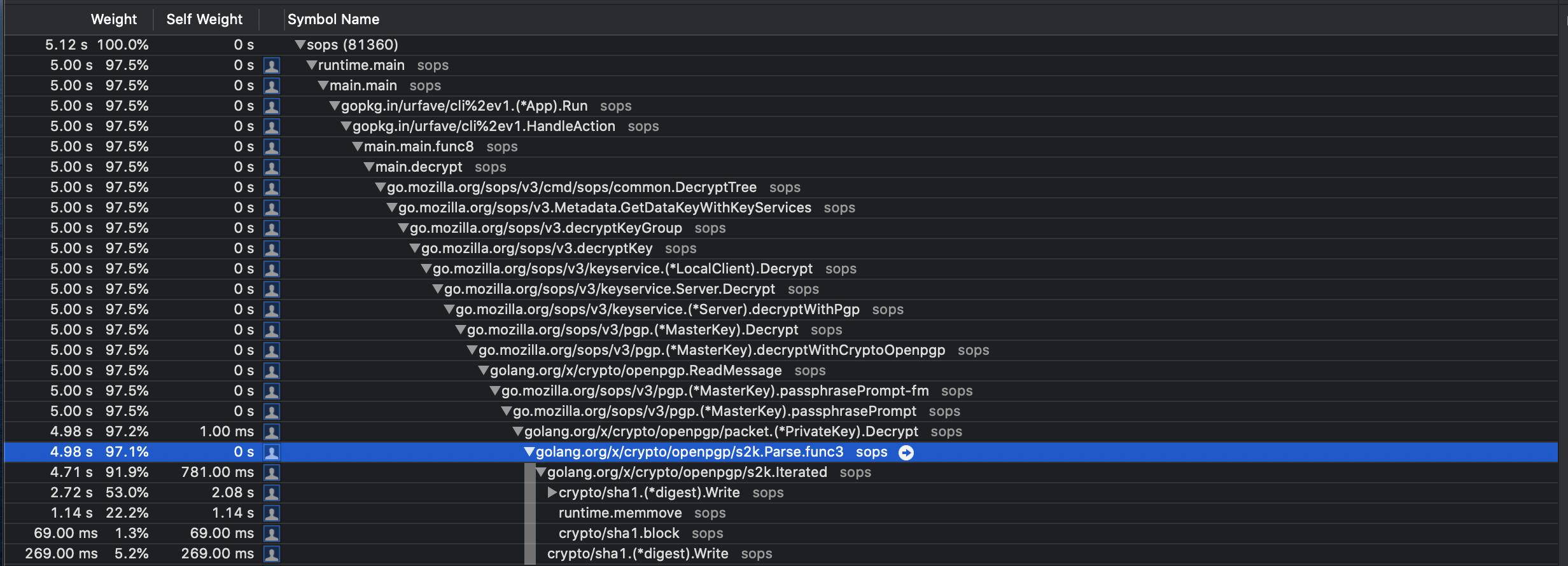 sops frozen while decrypting and consumes a full CPU · Issue #665 · getsops/sops · GitHub