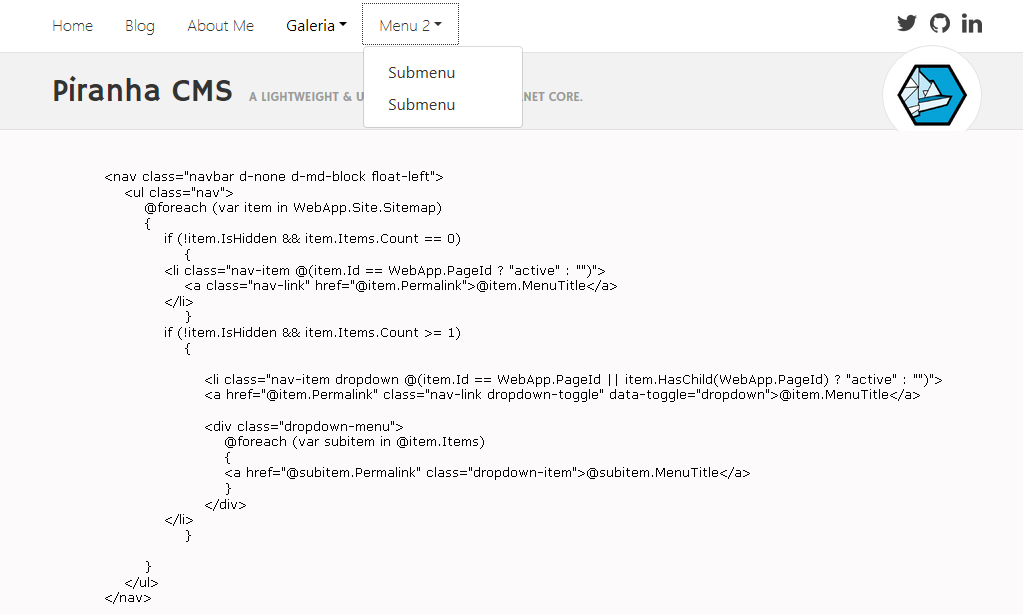 How to create dropdown menu? · Issue #816 · PiranhaCMS/piranha.core · GitHub