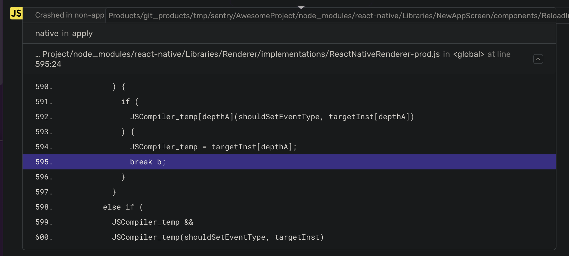 React Native With Hermes Sourcemap Error · Issue 2678 · Getsentry Sentry React Native · Github