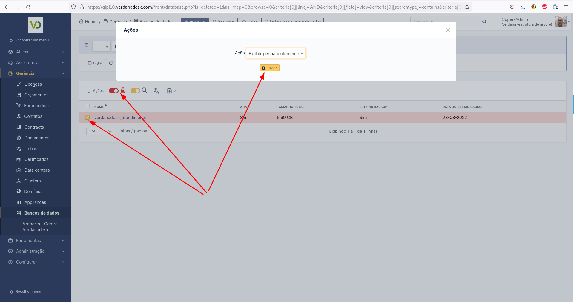 Error removing database from system recycle bin · Issue #12474 · glpi-project/glpi · GitHub