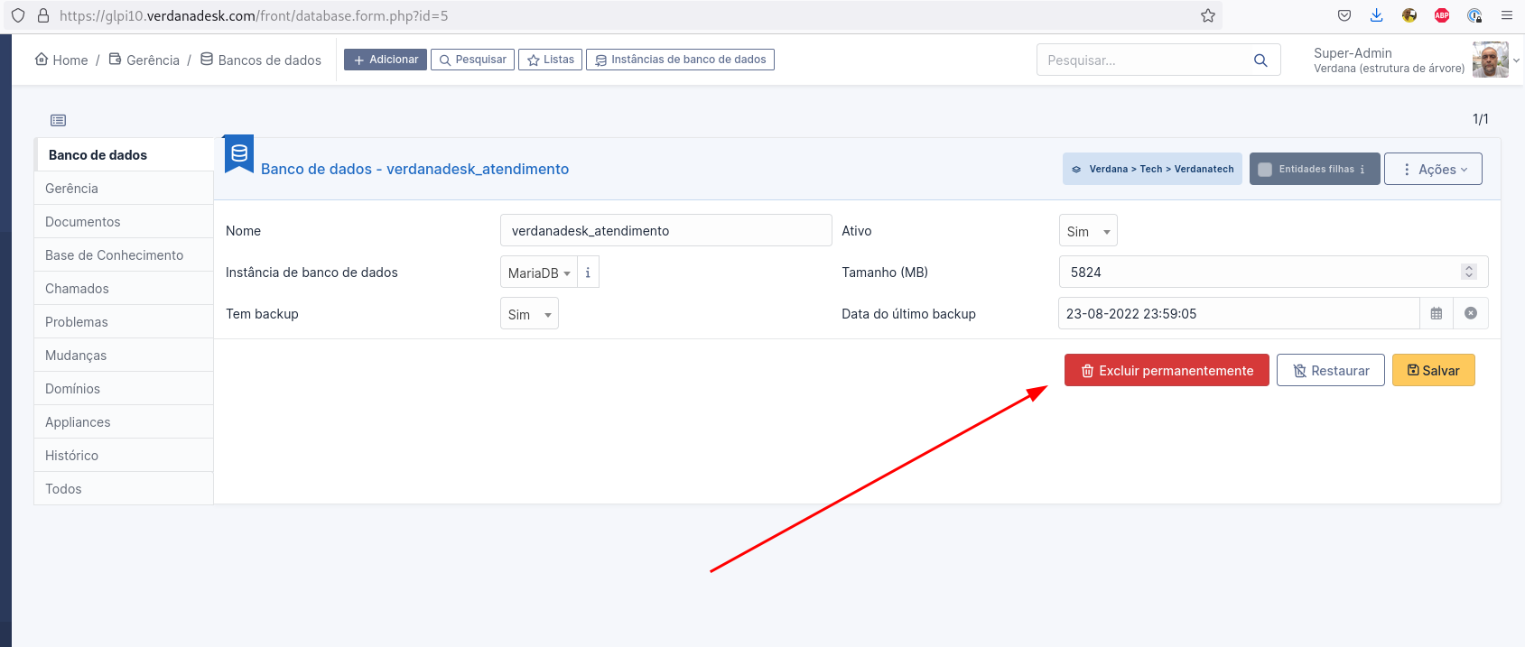 Error removing database from system recycle bin · Issue #12474 · glpi-project/glpi · GitHub