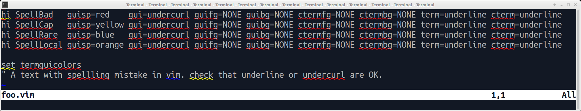 Vim shows underline instead of undercurl in terminal (whereas neovim does show undercurl ...